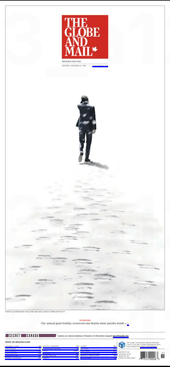 The Globe and Mail; December 21 – Issues Magazine Shop